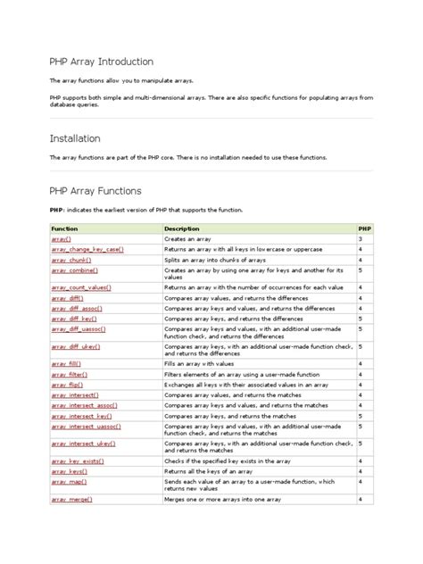 Php Array Introduction Pdf Array Data Structure Subroutine