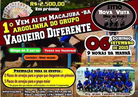 Deixa Comigo Macajuba 1ª Argolinha Do Grupo Vaqueiro Diferente Será A