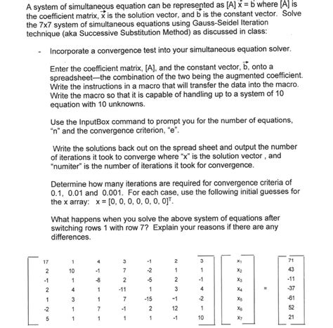 Solved A System Of Simultaneous Equation Can Be Represented Chegg Com