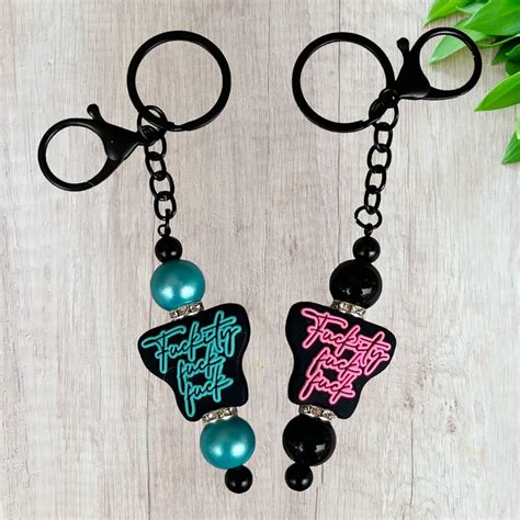Beaded Keychain FFF Beaded Keychain Bar Adult Humor Keychain Keychain Bar Gift For Family