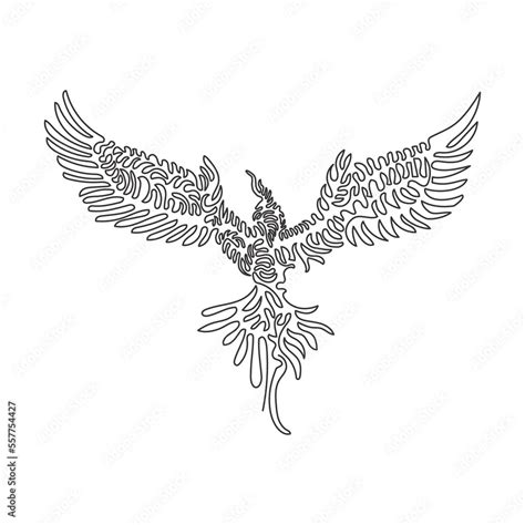 Continuous Curve One Line Drawing Of Supernatural Bird Curve Abstract Art Single Line Editable