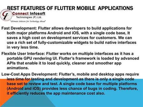 Flutter Development Connect Infosoft Ppt