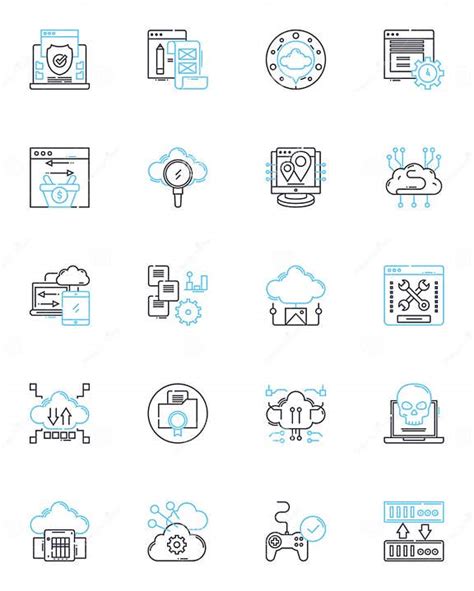 Digital Transformation Linear Icons Set Innovation Disruption