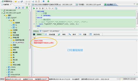 故障005：普通用户debug调试报错无执行权限 没有执行权限 请重新编辑用于调试的sql语句和初始变量 csdn博客