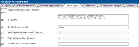Serversync Tab And How To Configure Failover