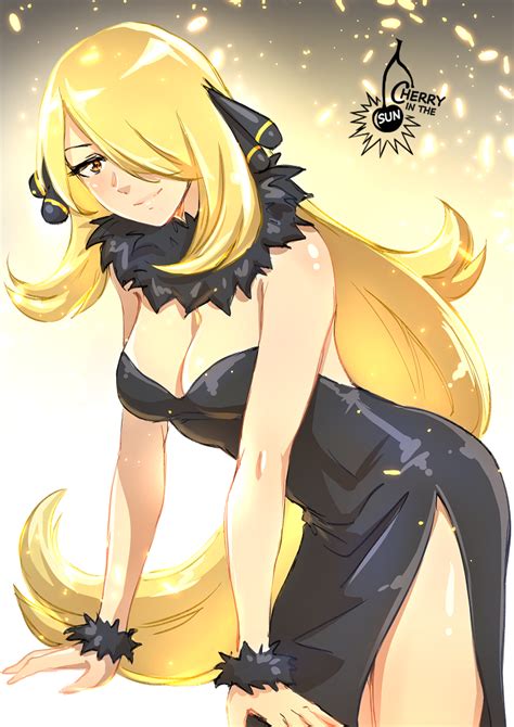 Cynthia Pokemon And More Drawn By Cherry In The Sun Danbooru