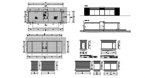 Building Structure Plan And Door Block 2d View Autocad File