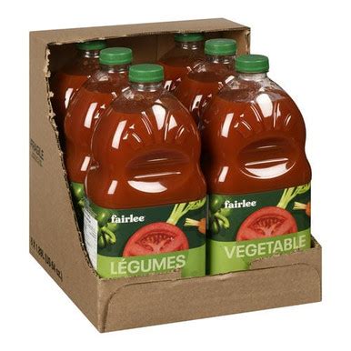 Fairlee Juices Juice Tomato Vegetable Cocktail 1 89l 63 91oz 6 Case