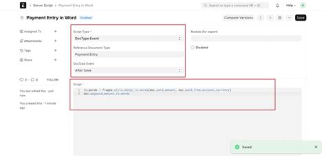 Client Script For Paid Amount Field To Display Text Customize Erpnext