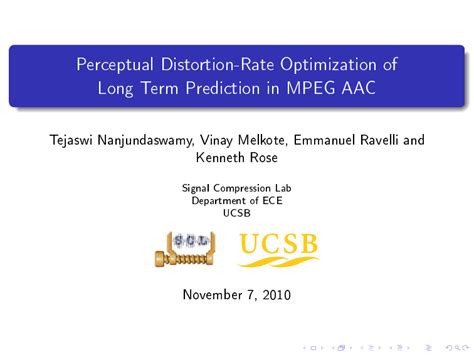 Presentation On Perceptual Distortion