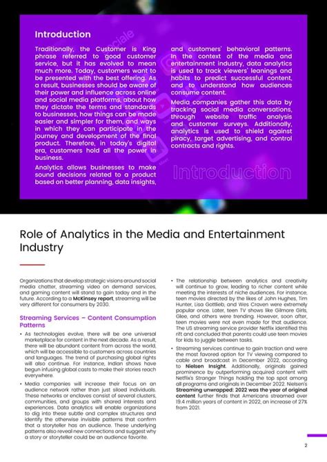Role Of Data Analytics In The Media And Entertainment Industry White Paper Pdf Social