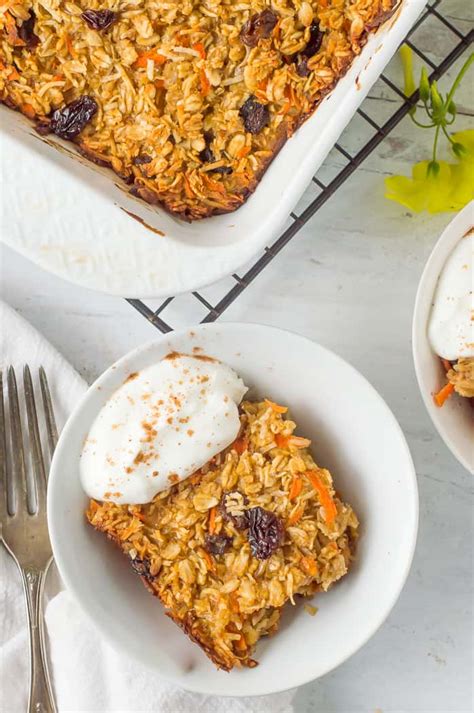 Carrot Cake Baked Oatmeal The Natural Nurturer