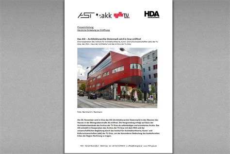 Press Information ASt Architekturarchiv Steiermark Haus Der