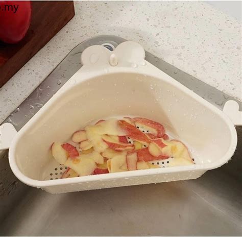 Penyimpanan Dapur Singki Dapur Segitiga Longkang Bakul Penyedut Jenis