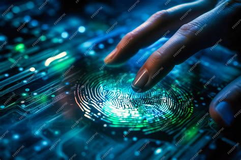 Premium Photo A Businessman Uses Fingerprint Scanning To Unlock And