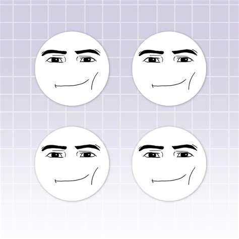 Roblox Man Face Sticker Sheet Fun Roblox Character Face Decals Gaming Stickers For Laptops