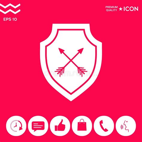 Shield With Arrows Protection Icon Stock Vector Illustration Of Virus Internet
