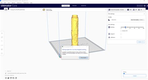 slicer crashed · issue 13336 · ultimaker cura · github