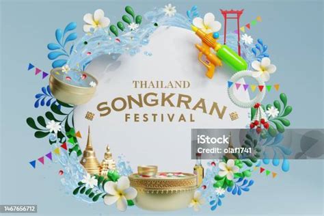태국 물 축제 3d의 3d 송크란 축제 배경 푸른 물 튀김 태국 건축 3차원 형태에 대한 스톡 사진 및 기타 이미지 Istock