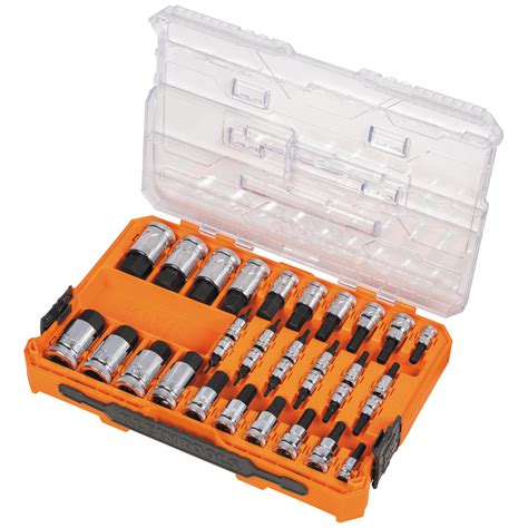 Knurled Hex Bit Socket Set Sae And Metric 32 Piece 65233hex Klein