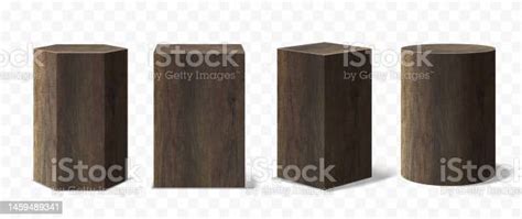 벡터 나무 연단 받침대 추상 기하학적 빈 박물관 무대 시상식 프레젠테이션을 위한 전시 전시 세트 갤러리 플랫폼 빈 나무 제품 스탠드 현실적인 3d 0명에 대한 스톡 벡터