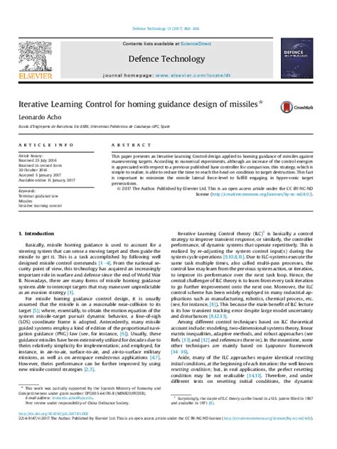 pdf iterative learning control for homing guidance design of missiles