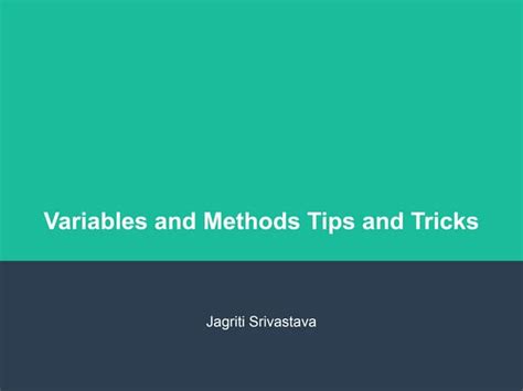 variable and methods in java ppt