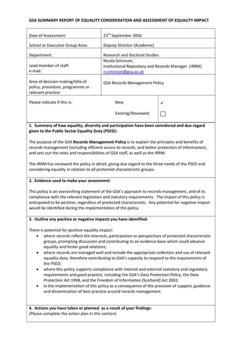 Gsa Eia Summary Report Records Management Policy GSA Documents