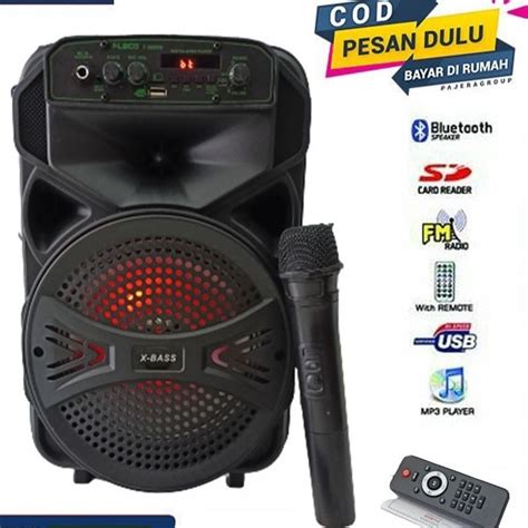 Jual COD SPEAKER KARAOKE BLUETOOTH FLECO 8 5 INCH F 8606M LED PLUS MIC KARAOKE WIRELESS REMOTE