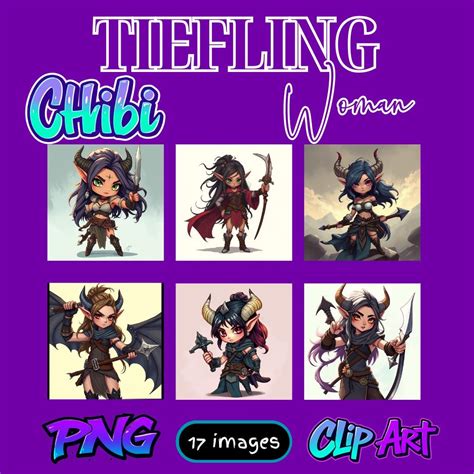 Chibi Tiefling Woman Clip Art 17 Png Images Dark Fantasy Character
