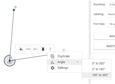 Reflex Measure Not Displaying Correctly Rgeogebra