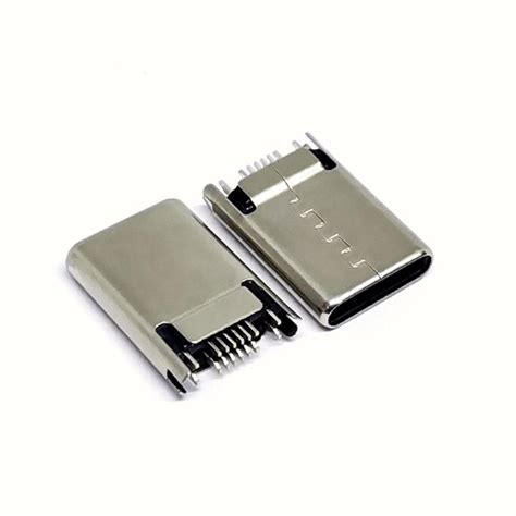 Typec连接器 16pin公头 夹板式公头 长度108 插针式 Usb31连接器