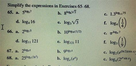 solved simplify the expressions in exercises 65 68 65 a