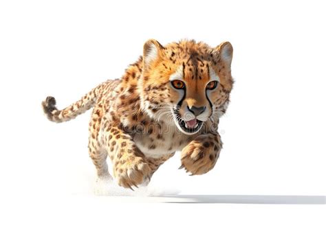 3d Animation Style Of A Dynamic Agile Cheetah Captured Mid Run Stock