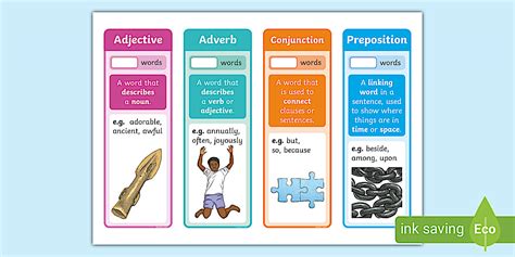 Word Classes Bookmarks Teacher Made Twinkl