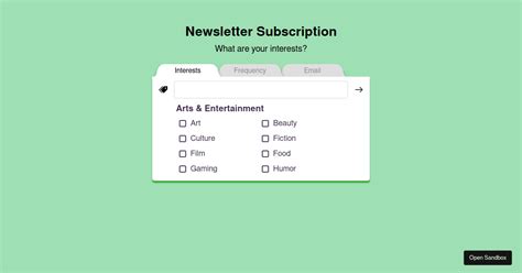 React Emotion Multi Step Form Examples Codesandbox