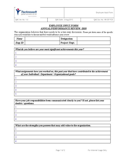Employee Input Form V1 0 Pdf