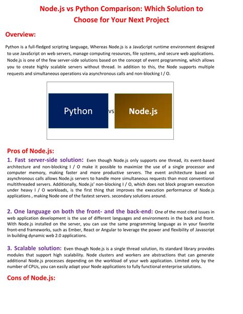 Ppt Nodejs Vs Python Comparison Which Solution To Choose For Your