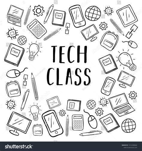 Hand Drawn Education School Tech Class Stock Vector Royalty Free