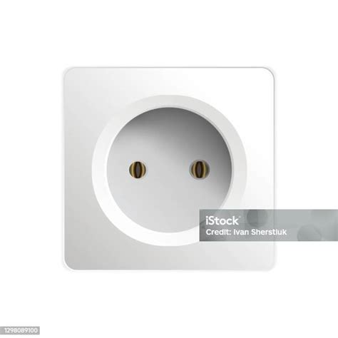 흰색 배경에 격리된 흰색 소켓입니다 사실적인 흰색 소켓 벡터 그림입니다 콘센트에 대한 스톡 벡터 아트 및 기타 이미지 콘센트