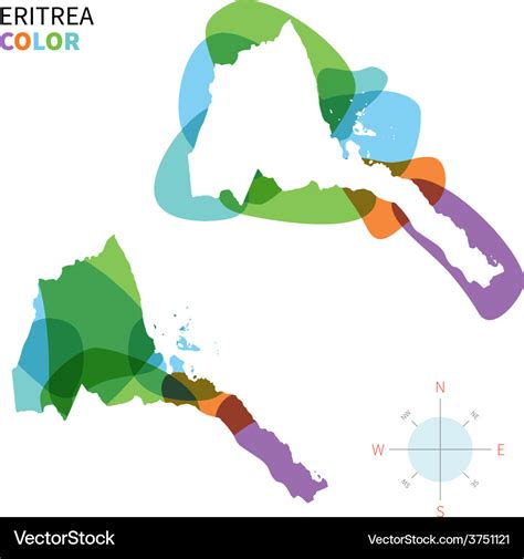 Abstract Color Map Of Eritrea Royalty Free Vector Image