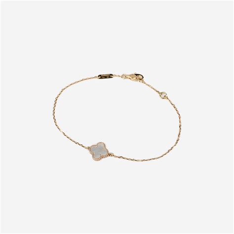 W 반 클리프 And 아펠 스위트 알함브라 브레이슬릿 옐로우 골드 마더 오브 펄 Kream