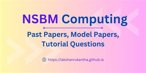 Github Lakshanrukanthansbm Academic Resources Past Papers Model