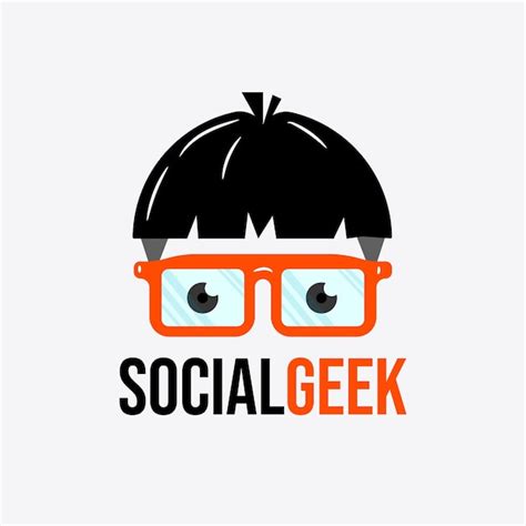 Premium Vector Social Geek Genius Logo Vector Illustration