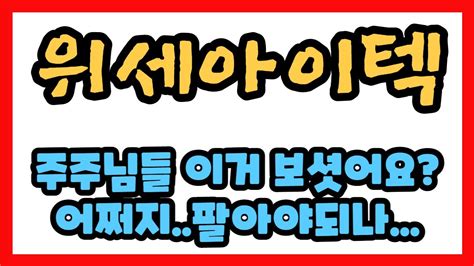 [위세아이텍] 이거 다들모르셧어요 주주님들 이거 확인하신거죠 위세아이텍전망 위세아이텍 위세아이텍주가 Youtube