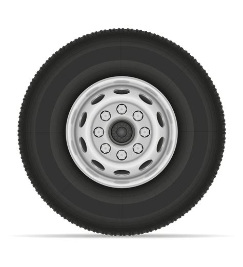 Bus Or Truck Wheel Stock Vector Illustration Isolated On White