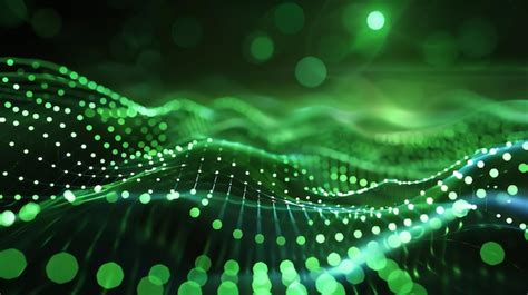 Premium Photo Abstract Glowing Green Neural Network Futuristic Technology Artificial