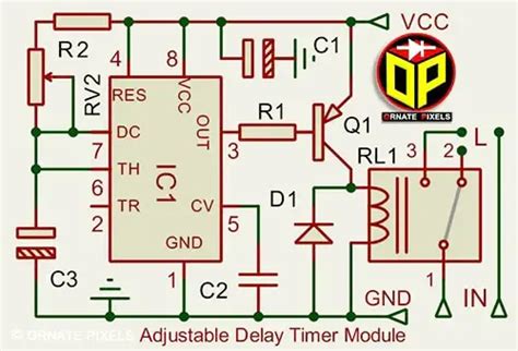 555 Ic Delay Timer Schematic Circuit Diagram With Relay Ornate Pixels
