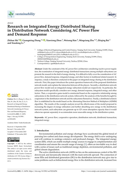 Pdf Research On Integrated Energy Distributed Sharing In Distribution Network Considering Ac