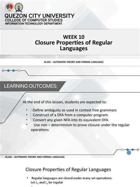 Al102 Week 10 Closure Properties Of Regular Languages 2022 Pdf
